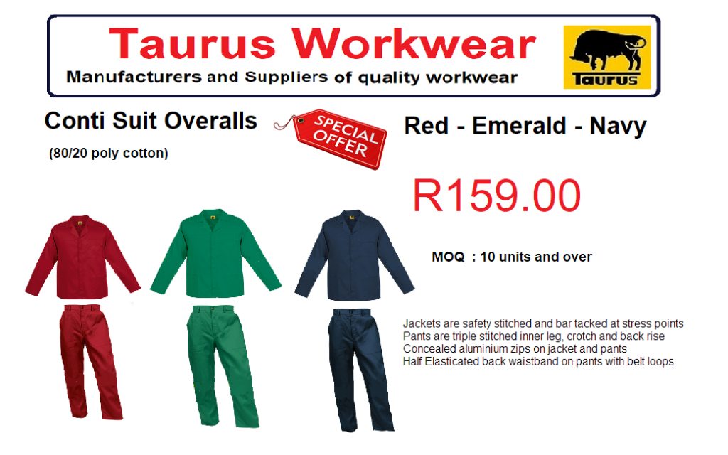 Taurus Workwear Conti Suit Overalls | Taurus Workwear